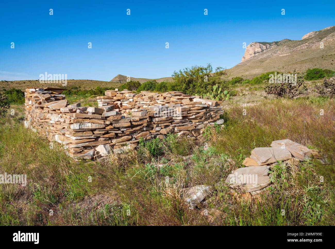 Stone Building Ruins at Guadalupe Mountains National Park in Western ...