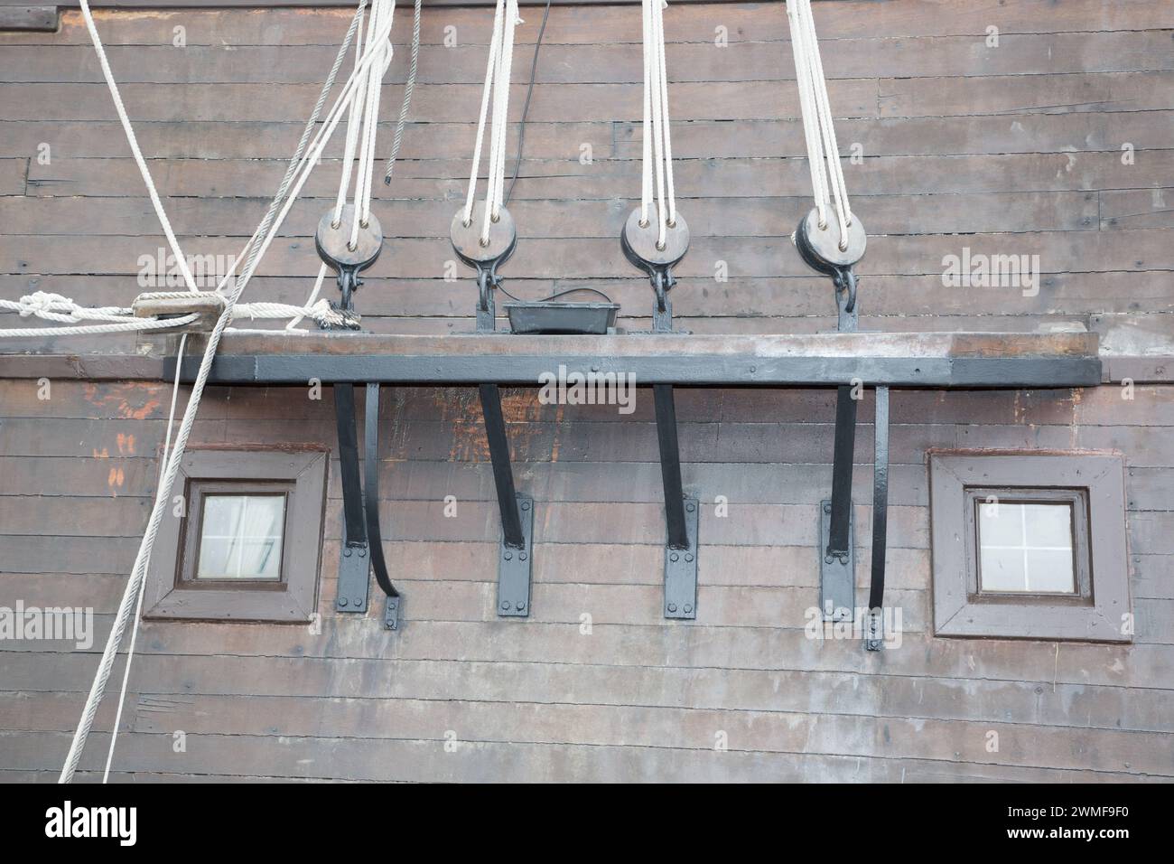 Vintage design of part of an old wooden ship boat vessel Stock Photo ...