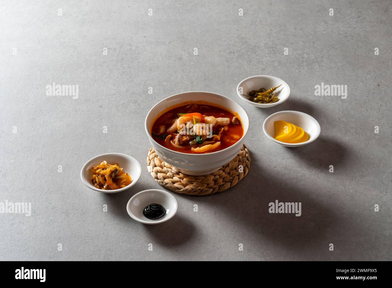 Sweet and sour pork Korean food dish Rice with Stir-fried Glass Noodles ...