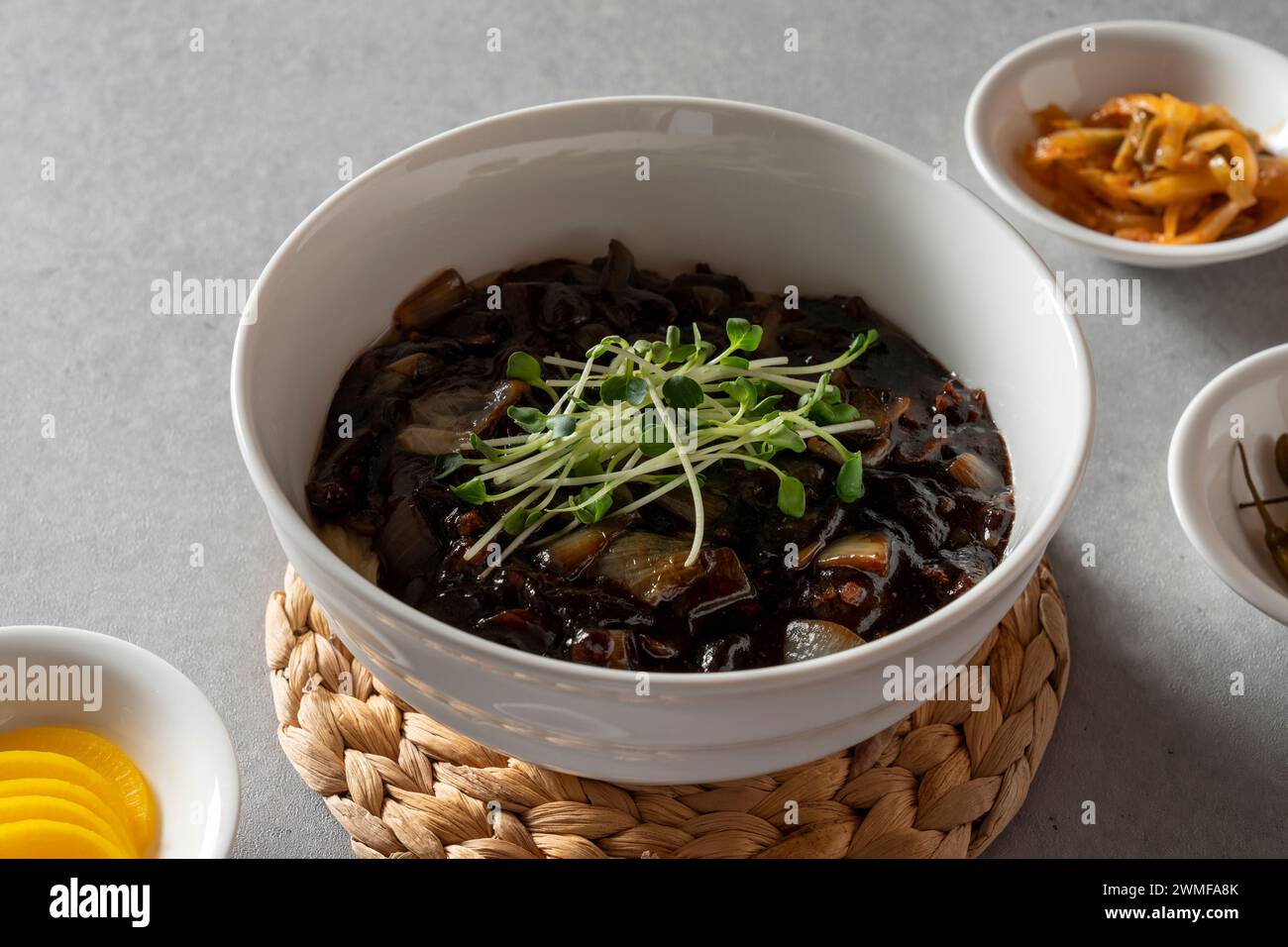 Sweet and sour pork Korean food dish Rice with Stir-fried Glass Noodles ...