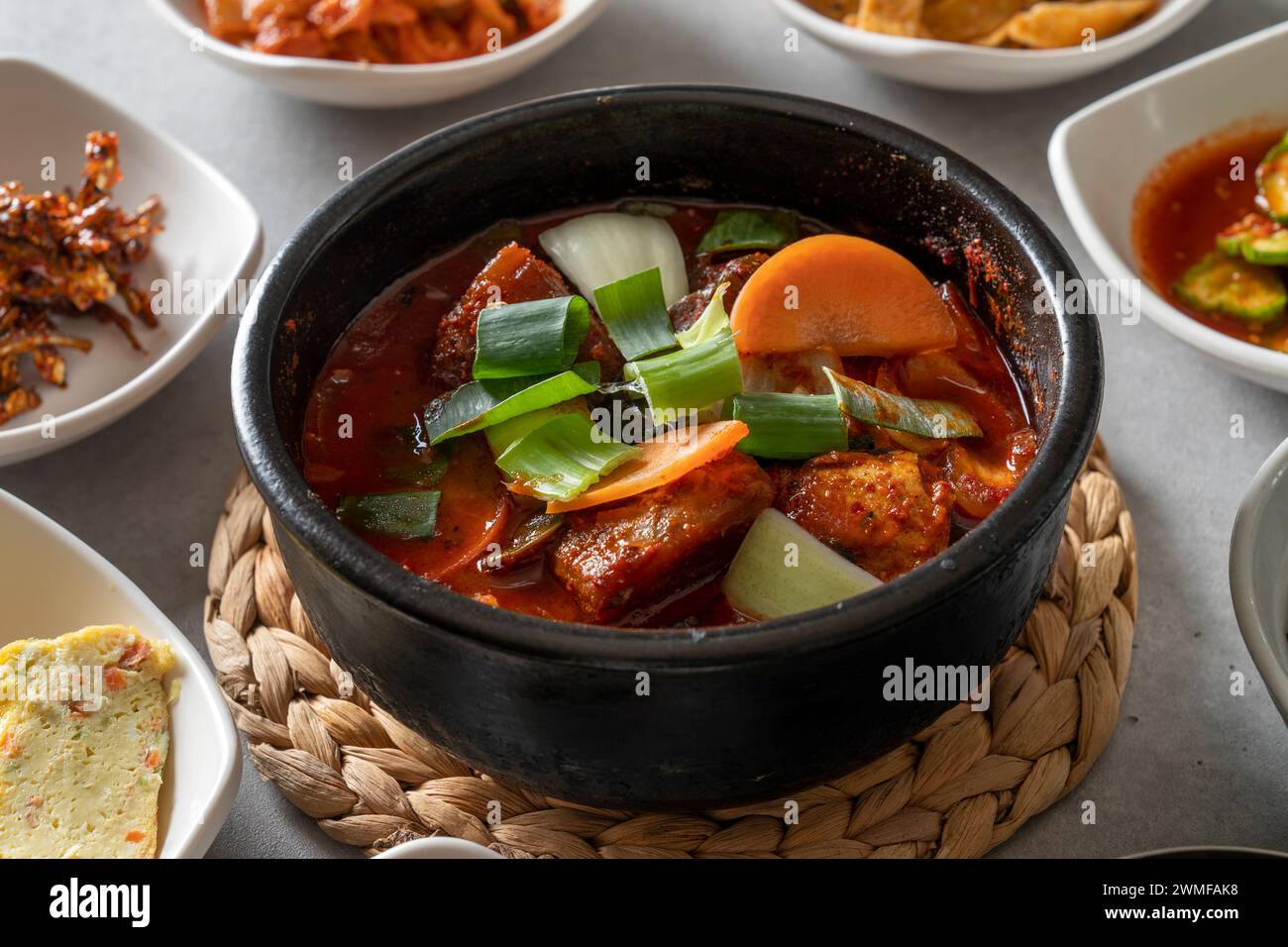 Korean food dish Set Menu of Napa Wraps with Pork Set Menu with Braised ...