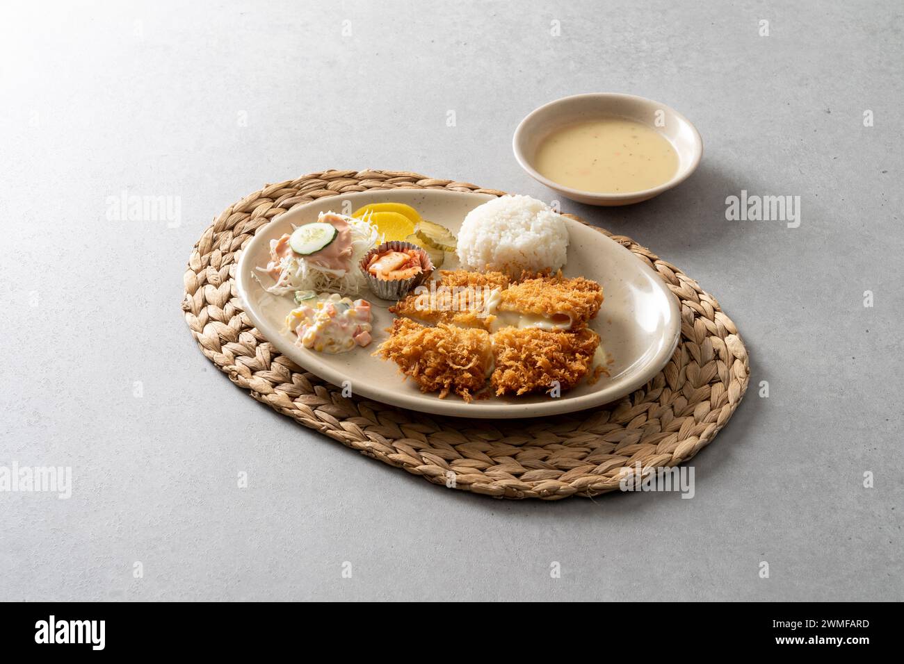 Pork cutlet set meal Korean food dish dongaseu Tonkatsu Fish Cutlet ...