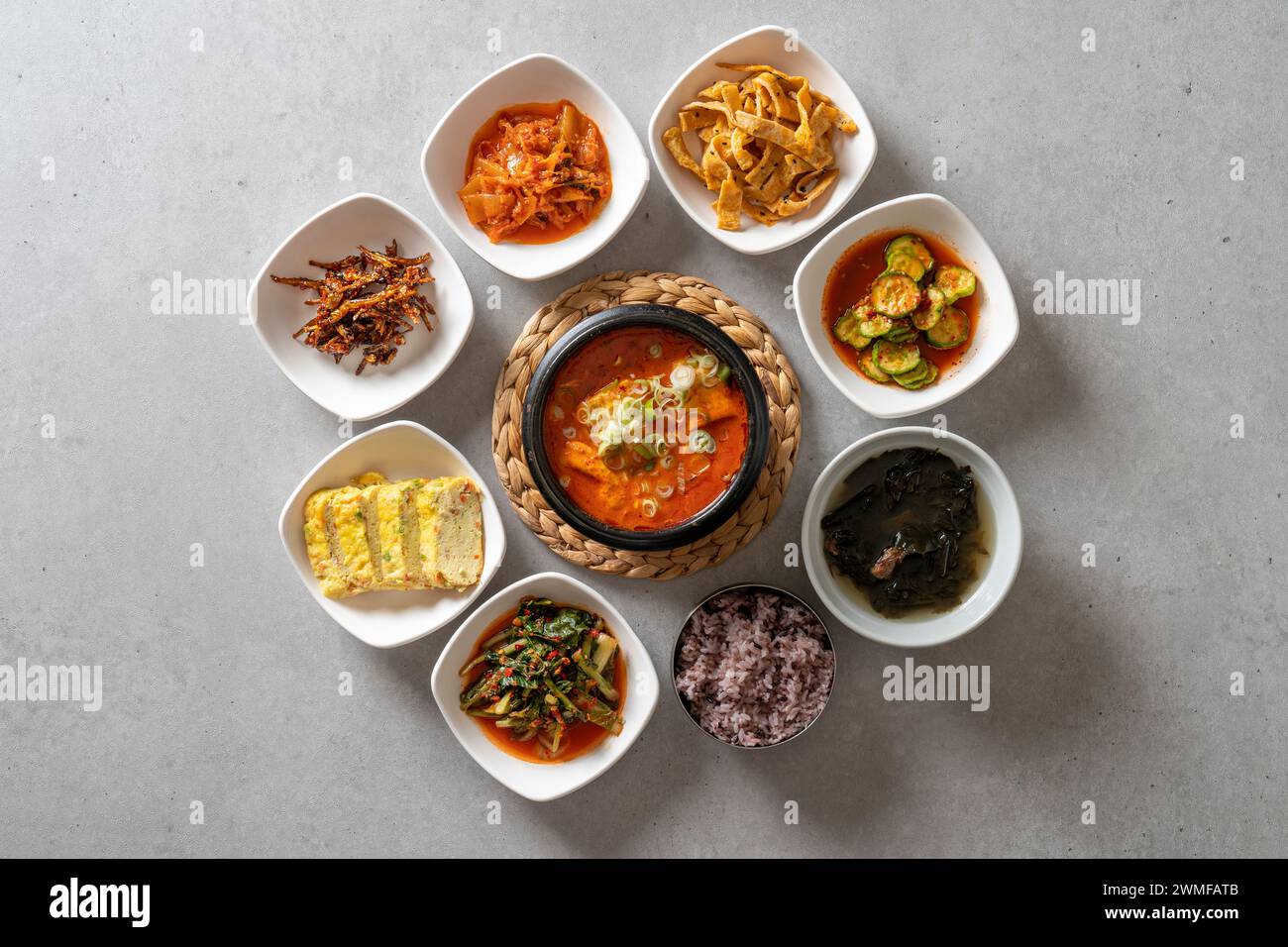 Korean food dish Set Menu of Napa Wraps with Pork Set Menu with Braised ...