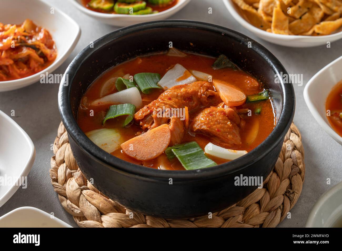 Set Menu of Napa Wraps with Pork Korean food dish meal Set Menu with ...