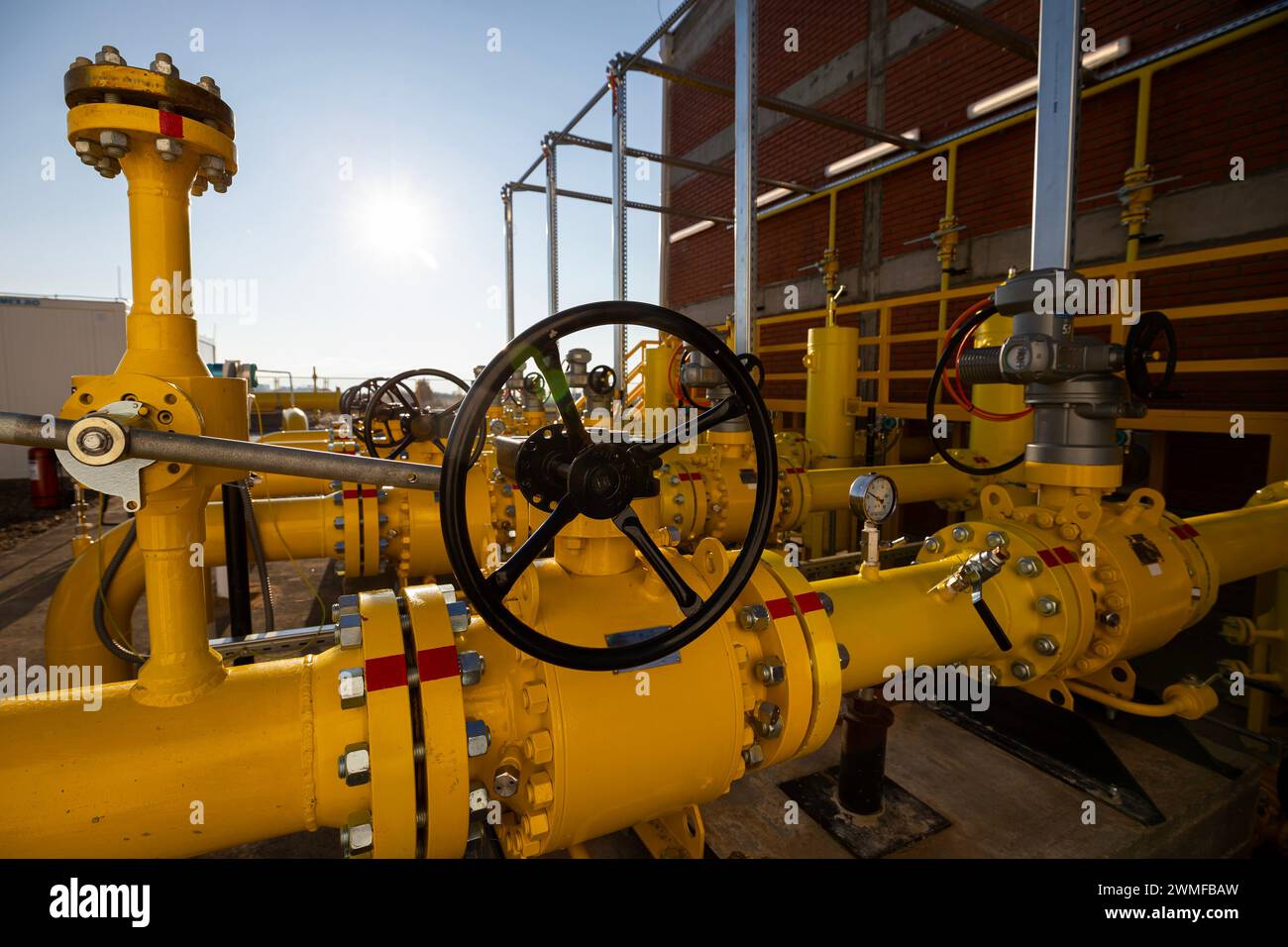 Gas interconnector. It connects gas transmission networks Stock Photo ...