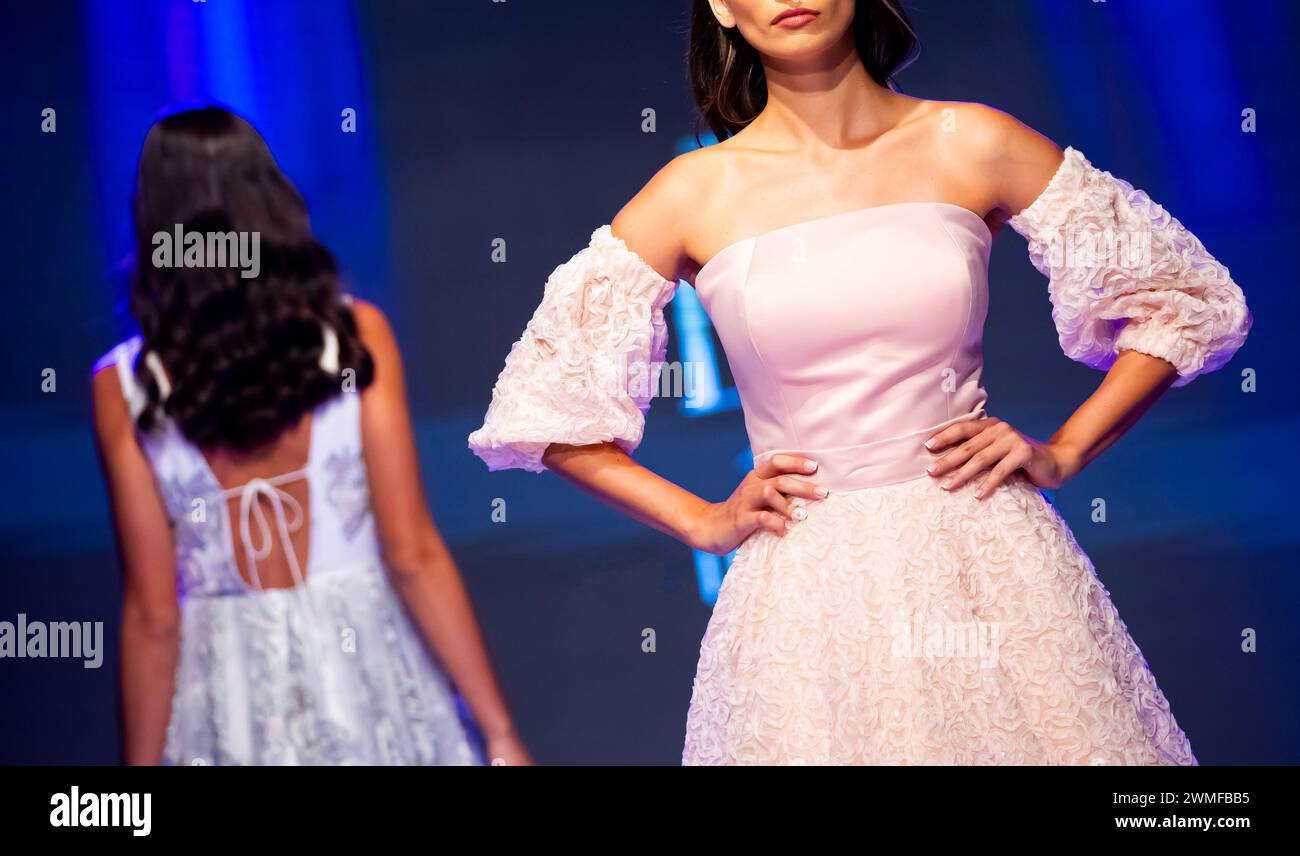 Female models present new creation on the runway from autumn/winter ...