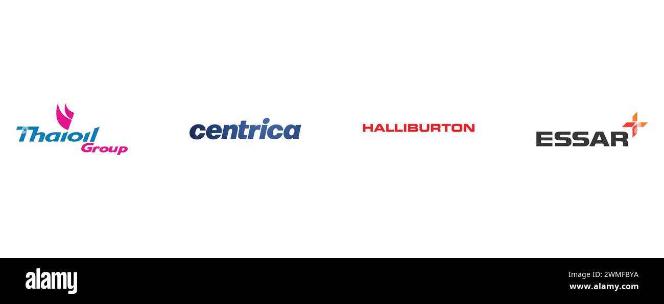 THAI OIL, CENTRICA, HALLIBURTON, ESSAR. vector illustration isolated on ...