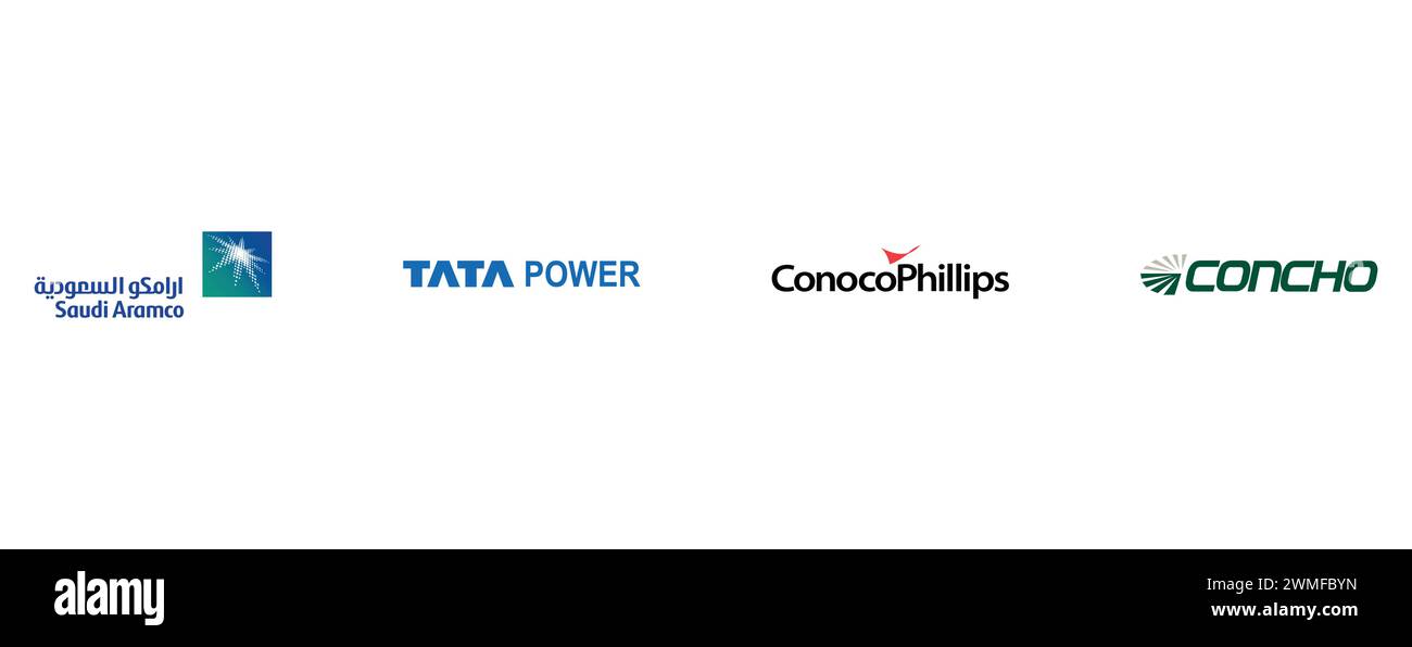 CONCHO RESOURCES, CONOCO PHILLIPS, SAUDI ARAMCO, TATA POWER. vector ...