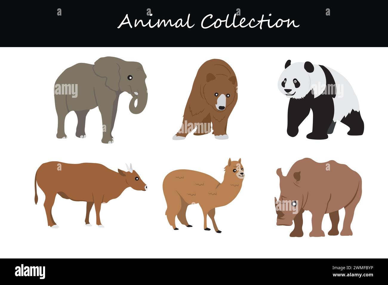 Animal collection. Cartoon style. Vector illustration isolated on white ...