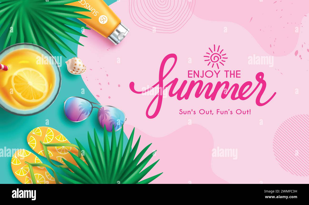 Summer greeting text vector background design. Summer text in pink ...