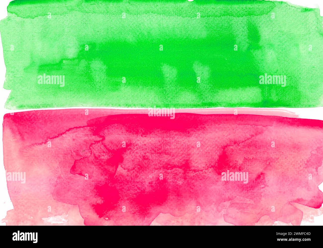 The background is divided in half horizontally. Green above, pink below ...