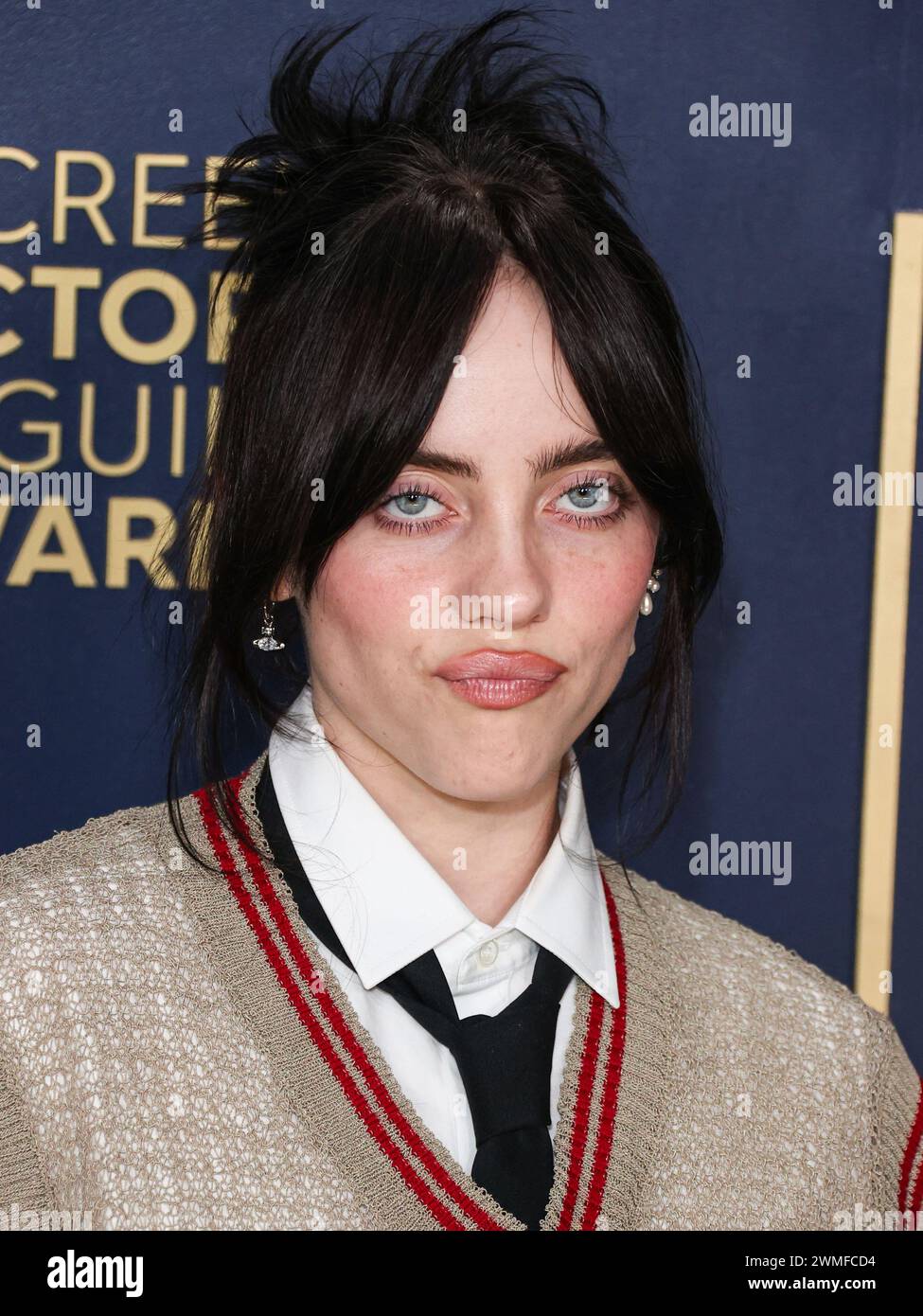 LOS ANGELES, CALIFORNIA, USA - FEBRUARY 24: Billie Eilish wearing ...