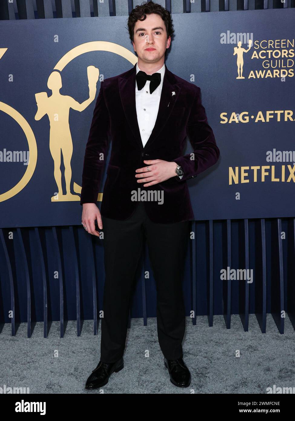 LOS ANGELES, CALIFORNIA, USA - FEBRUARY 24: Charlie Hiscock arrives at ...