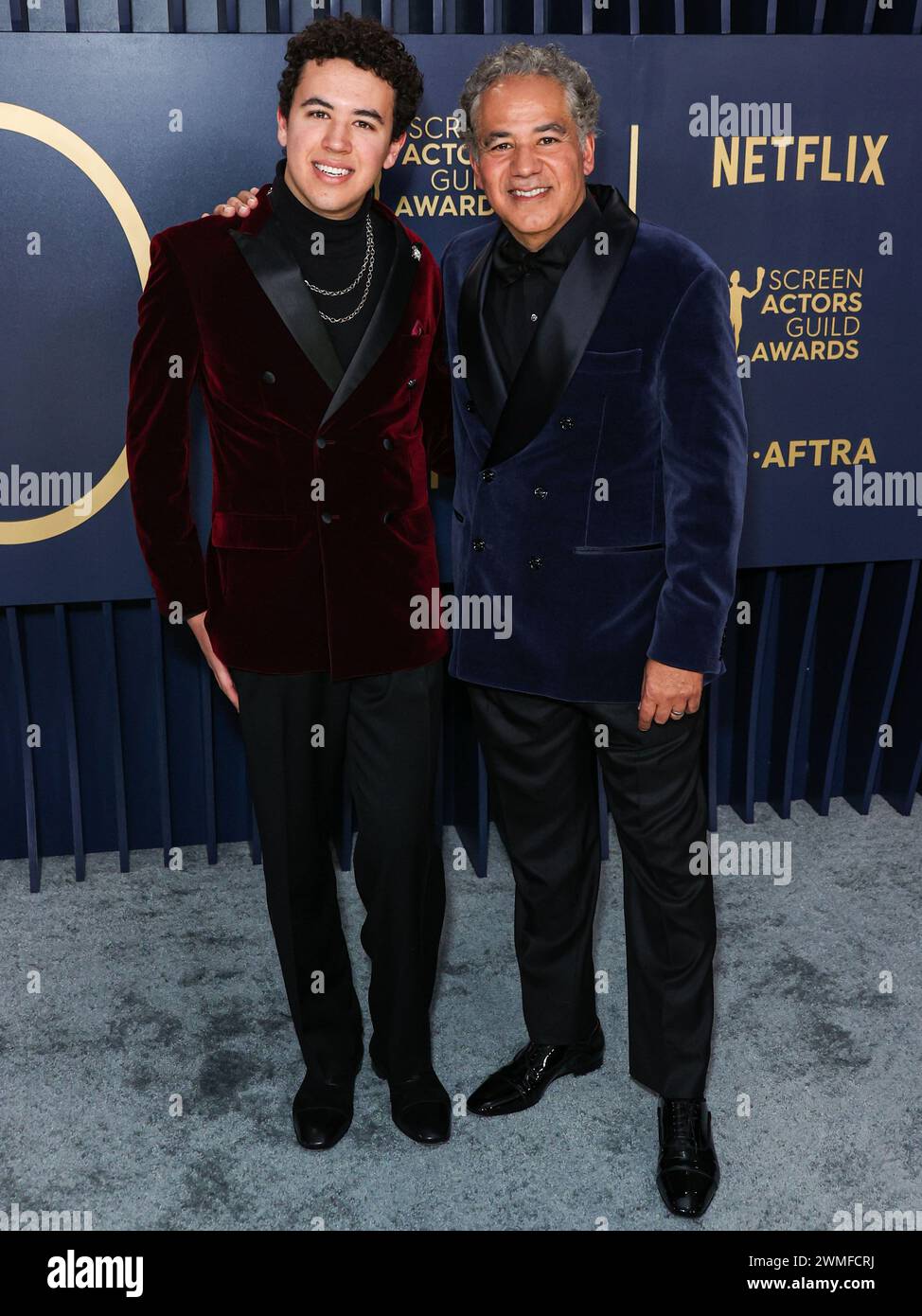 LOS ANGELES, CALIFORNIA, USA - FEBRUARY 24: Clemente Ortiz and father ...