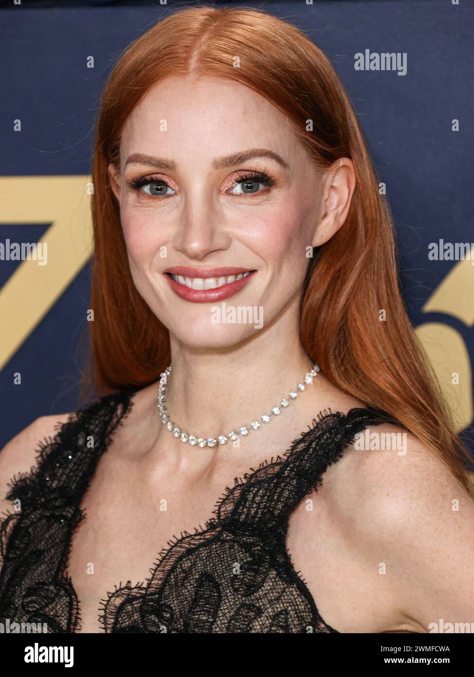 LOS ANGELES, CALIFORNIA, USA - FEBRUARY 24: Jessica Chastain wearing a ...