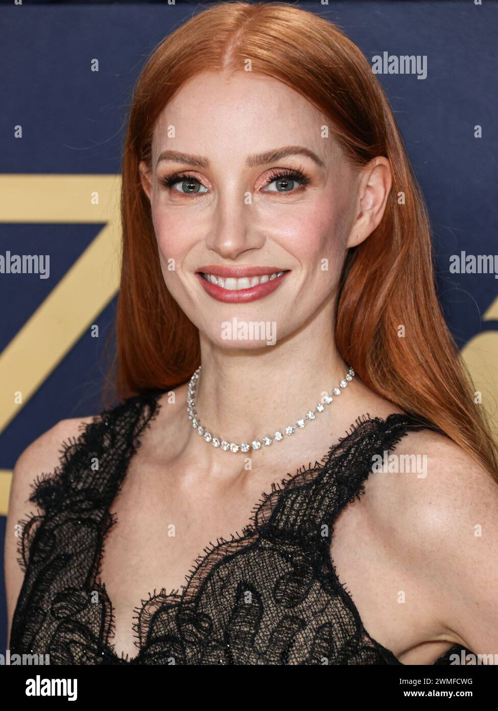 LOS ANGELES, CALIFORNIA, USA - FEBRUARY 24: Jessica Chastain wearing a ...