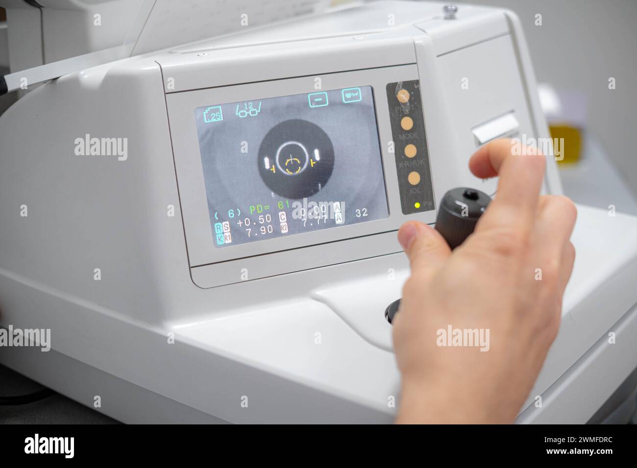 ophthalmology, advanced ocular diagnostic technology in use at an eye ...