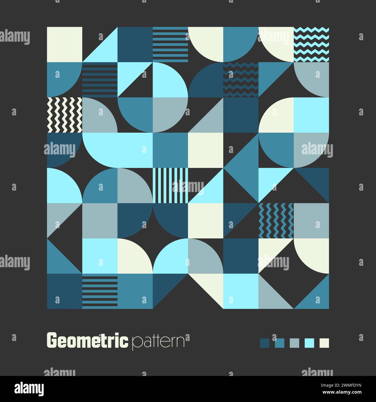 Geometric trendy pattern. Modern colorful background with simple elements. Retro texture with ...