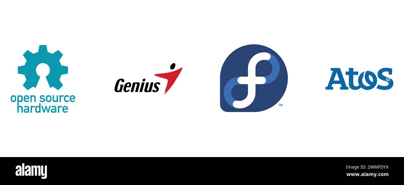ATOS, FEDORA ICON, GENIUS, OPEN SOURCE HARDWARE. vector illustration ...