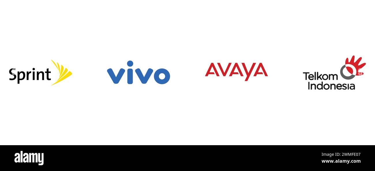 SPRINT NEXTEL, AVAYA, VIVO, TELKOM INDONESIA. vector illustration ...