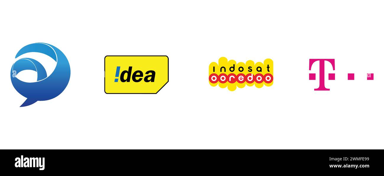 IDEA CELLULAR, INDOSAT OOREDOO, JABBER, TELEKOM. vector illustration ...