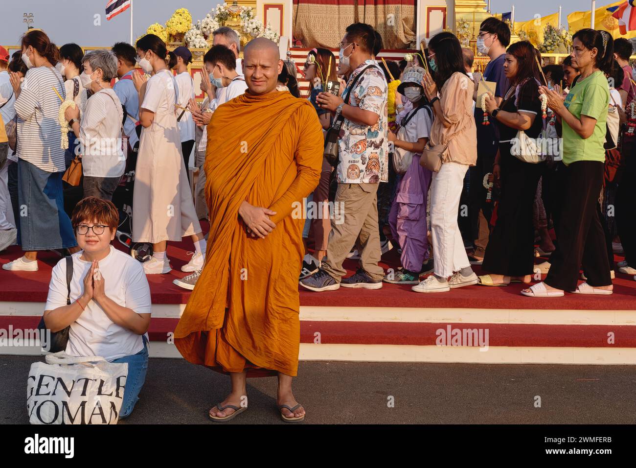 During celebrations for Makha Bucha (Buddhist festival) in Bangkok ...