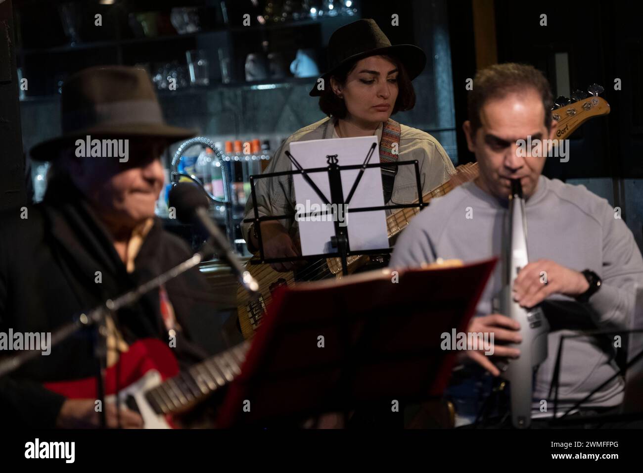 Tehran, Iran. 25th Feb, 2024. Iranian musicians and members of the ...