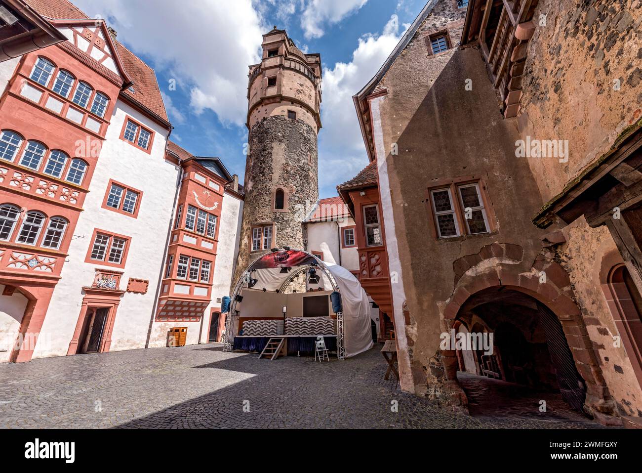 New bower, keep, upper gatehouse, inner courtyard with theatre stage ...