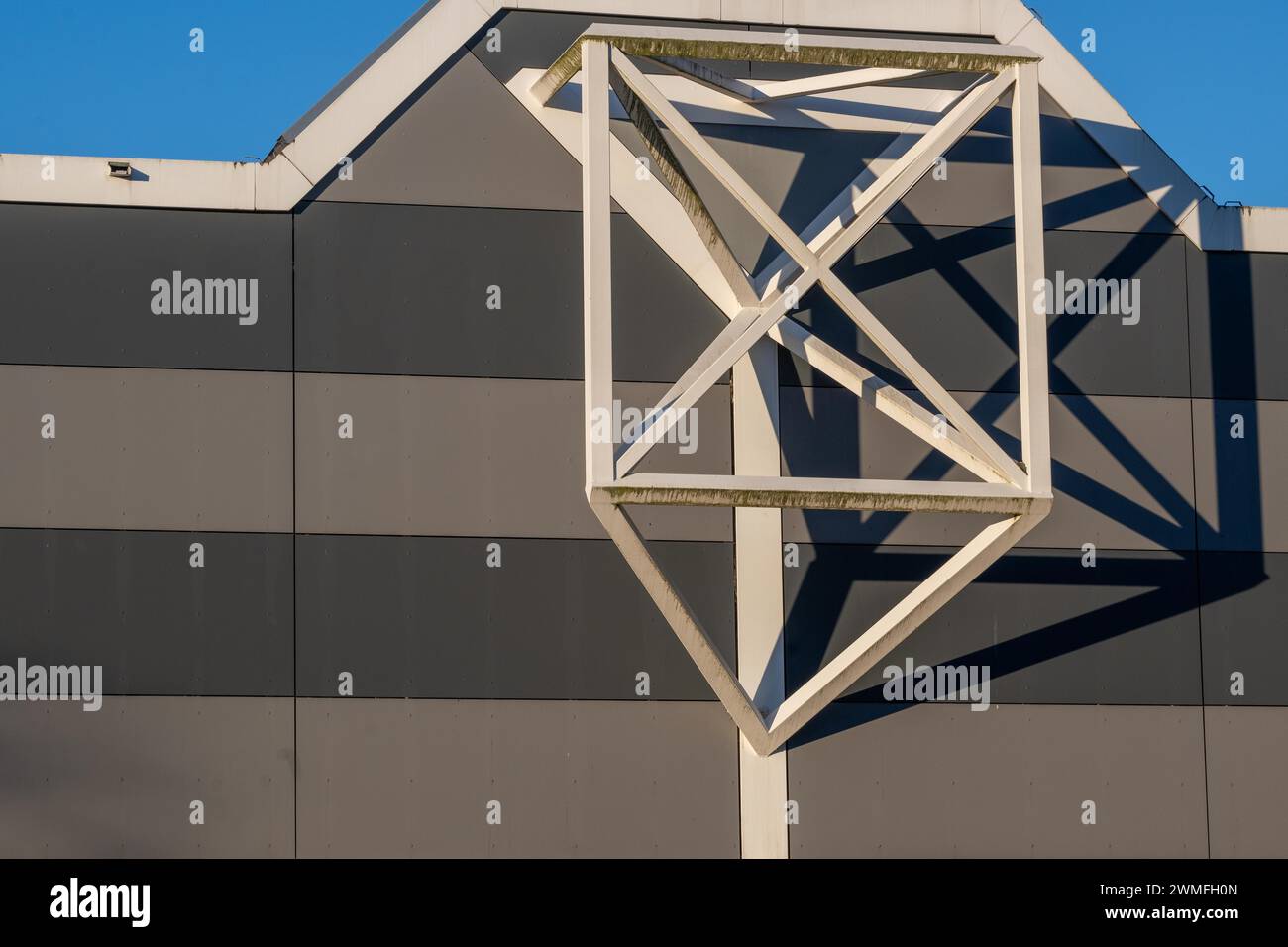 Section through a steel girder construction of a modern building Stock ...