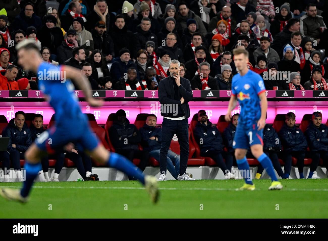 Coach Marco Rose RasenBallsport Leipzig RBL on the sidelines watching ...