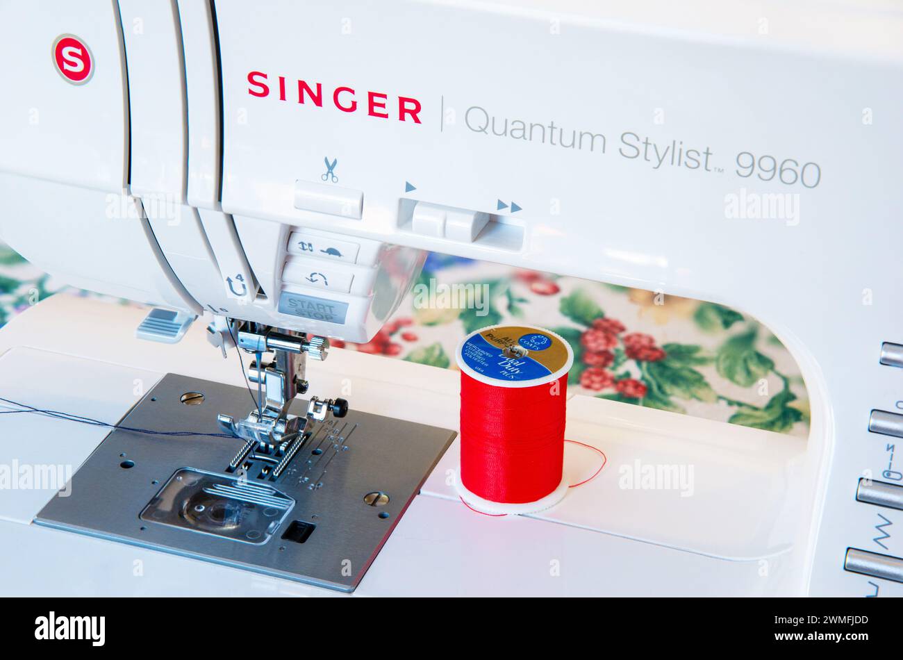 Sewing project in progress with Singer sewing machine. Cary, North ...