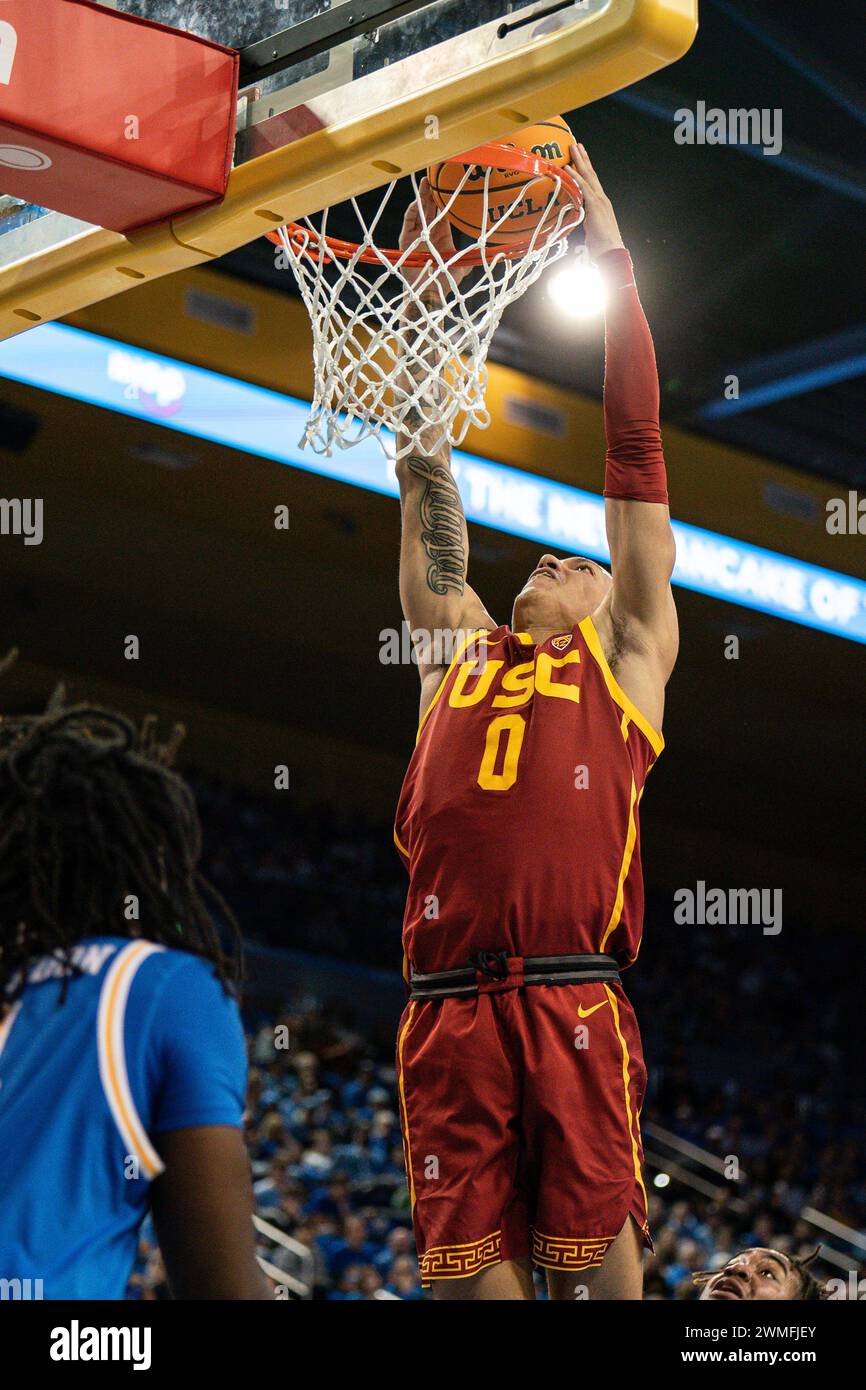 USC Trojans guard Kobe Johnson (0) dunks during a NCAA basketball game ...