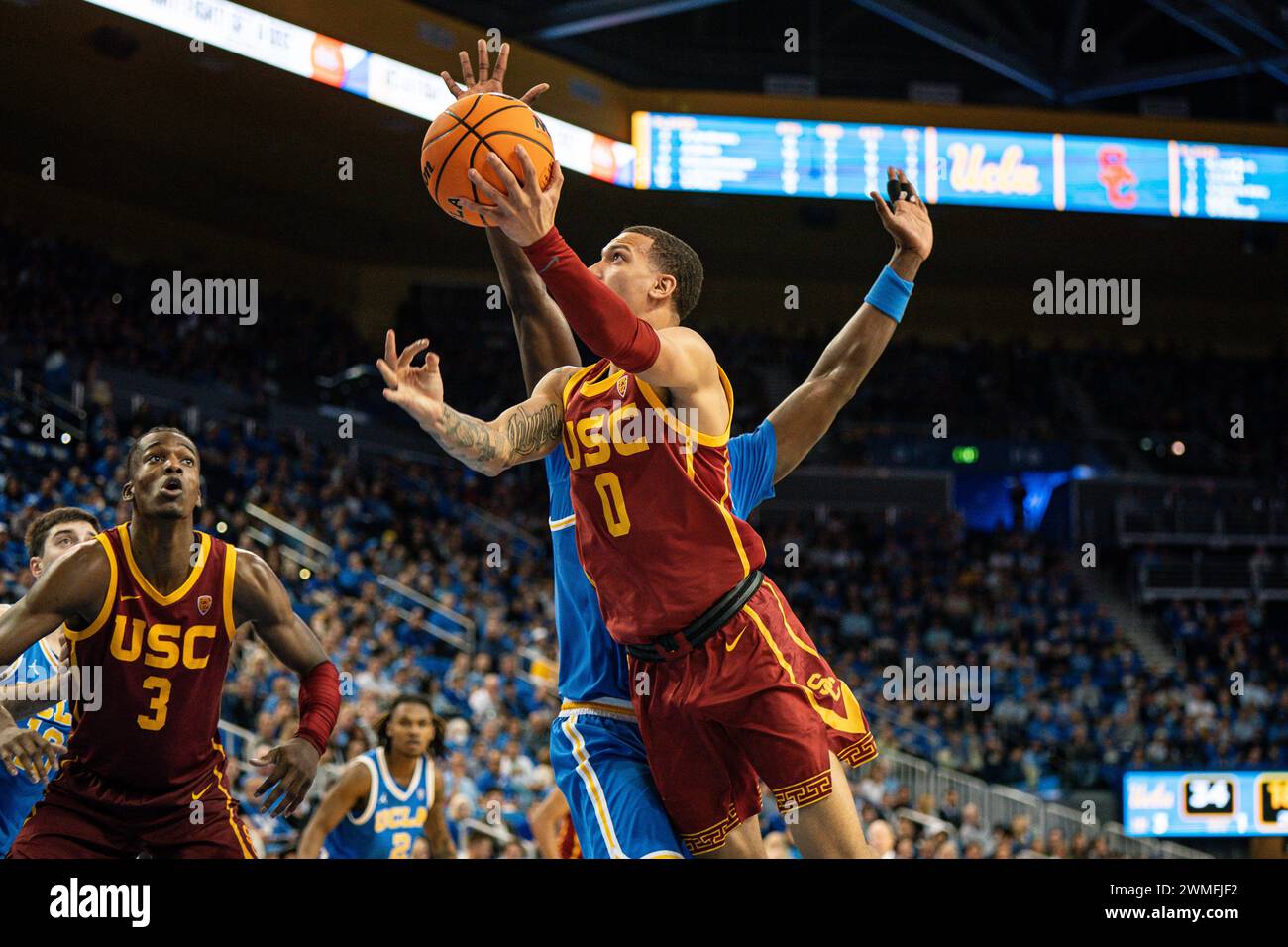 USC Trojans guard Kobe Johnson (0) scores during a NCAA basketball game ...