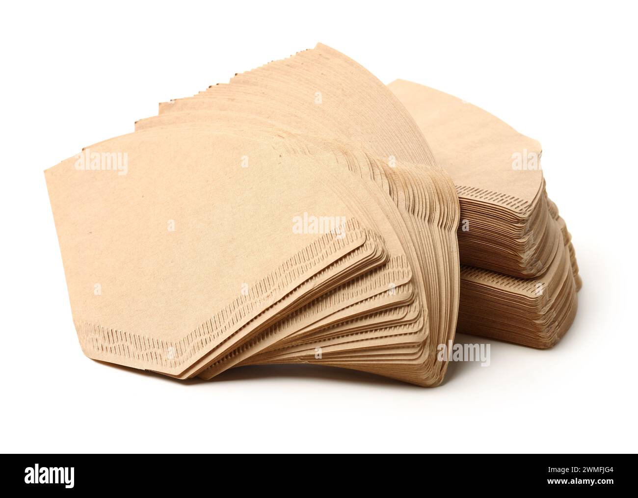 Coffee and tea filter paper on white background Stock Photo - Alamy