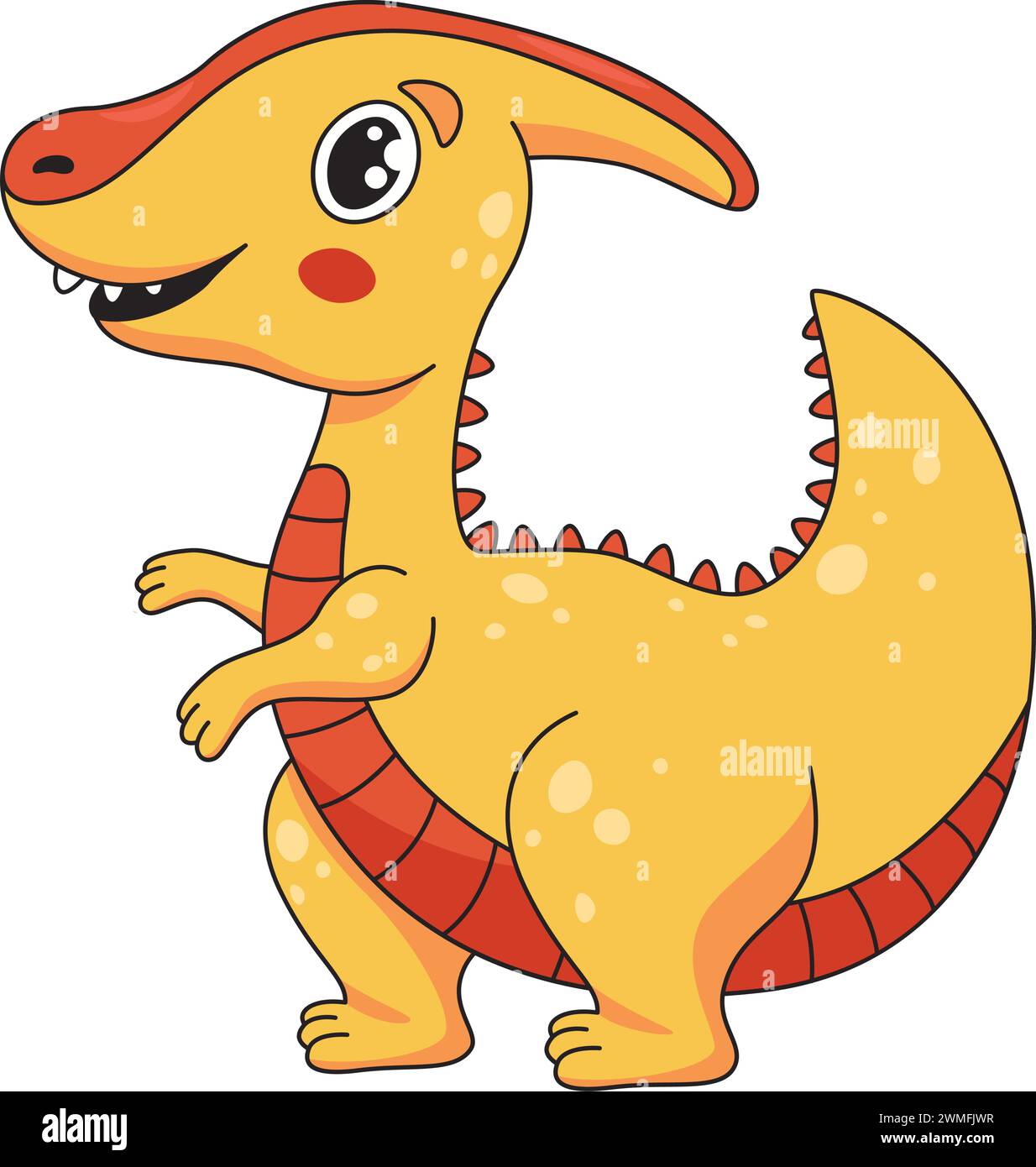 Very cute dinosaur parasaruolophus, for nursery, childrens character ...