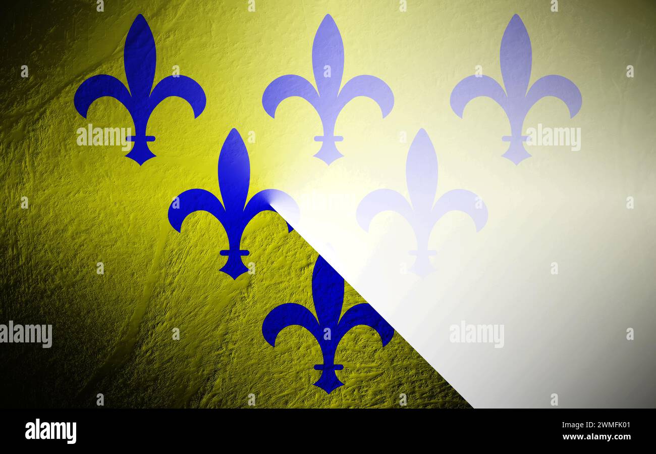 Flag of the Duchy of Parma blurred on white background Stock Photo - Alamy