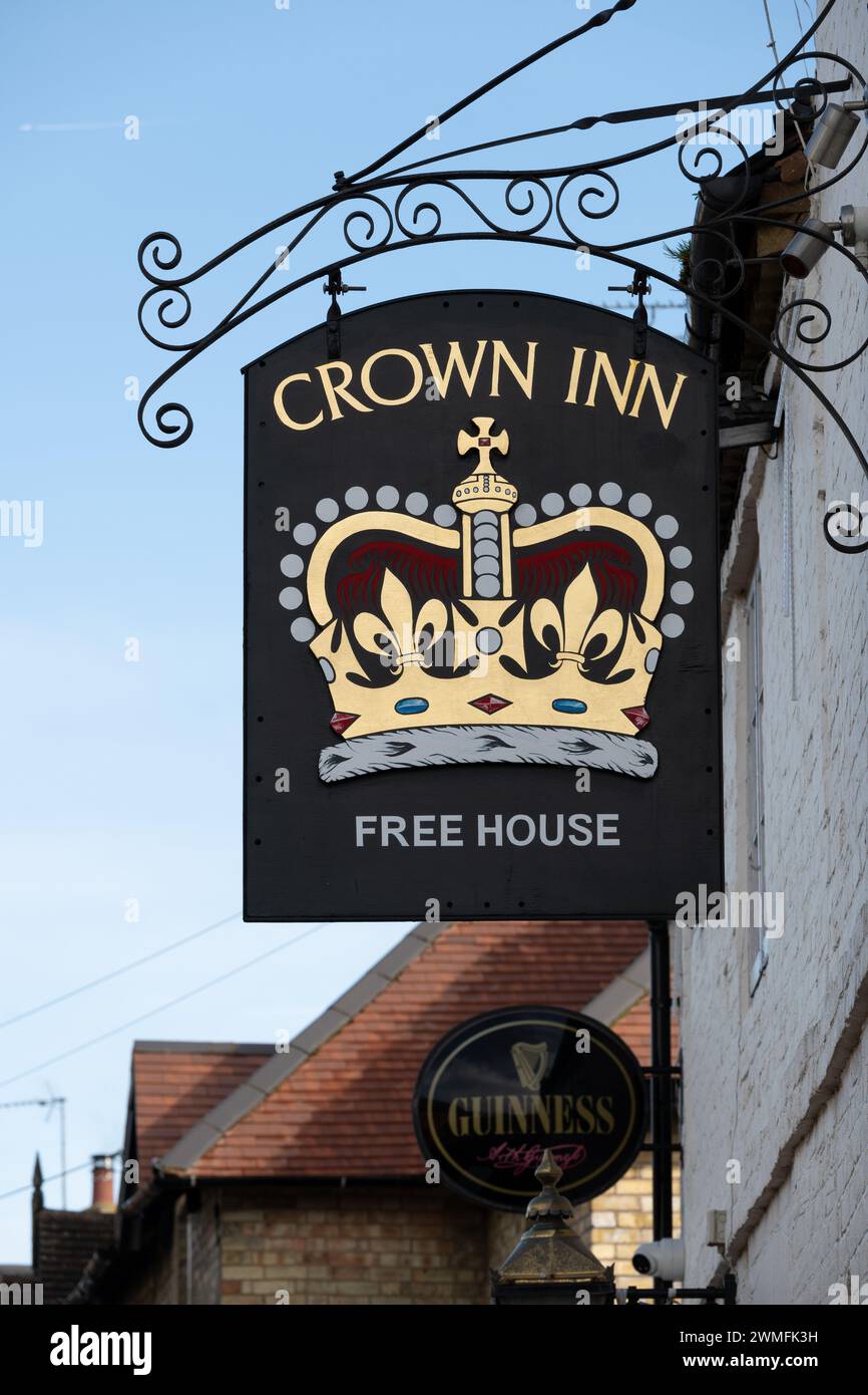 The Crown Inn sign, Stockton, Warwickshire, England, UK Stock Photo - Alamy