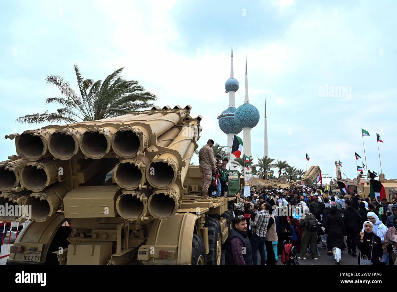 Capital Governorate, Kuwait. 25th Feb, 2024. An army parade is seen ...