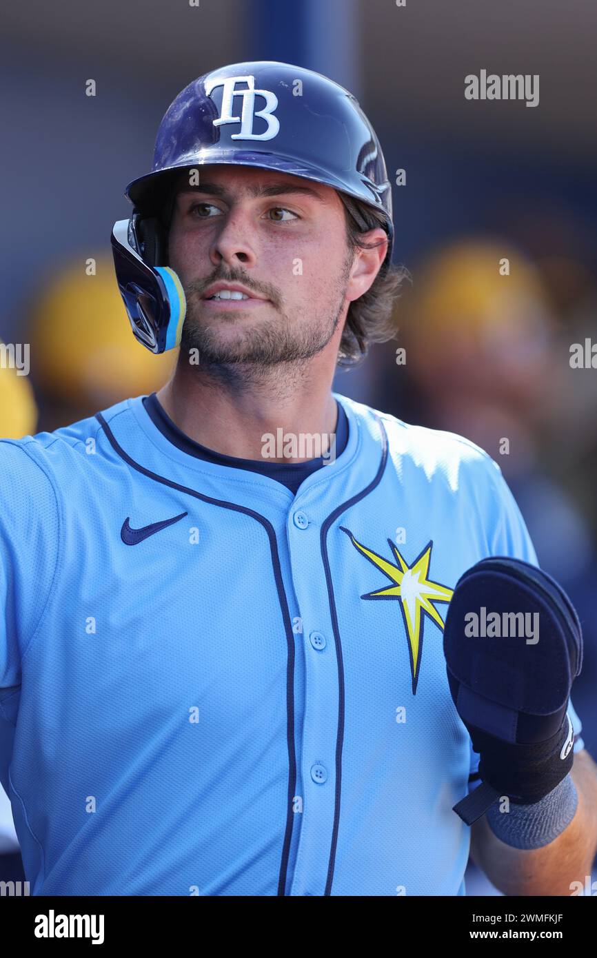 Port Charlotte, FL: Tampa Bay Rays right fielder Josh Lowe (15) scores ...