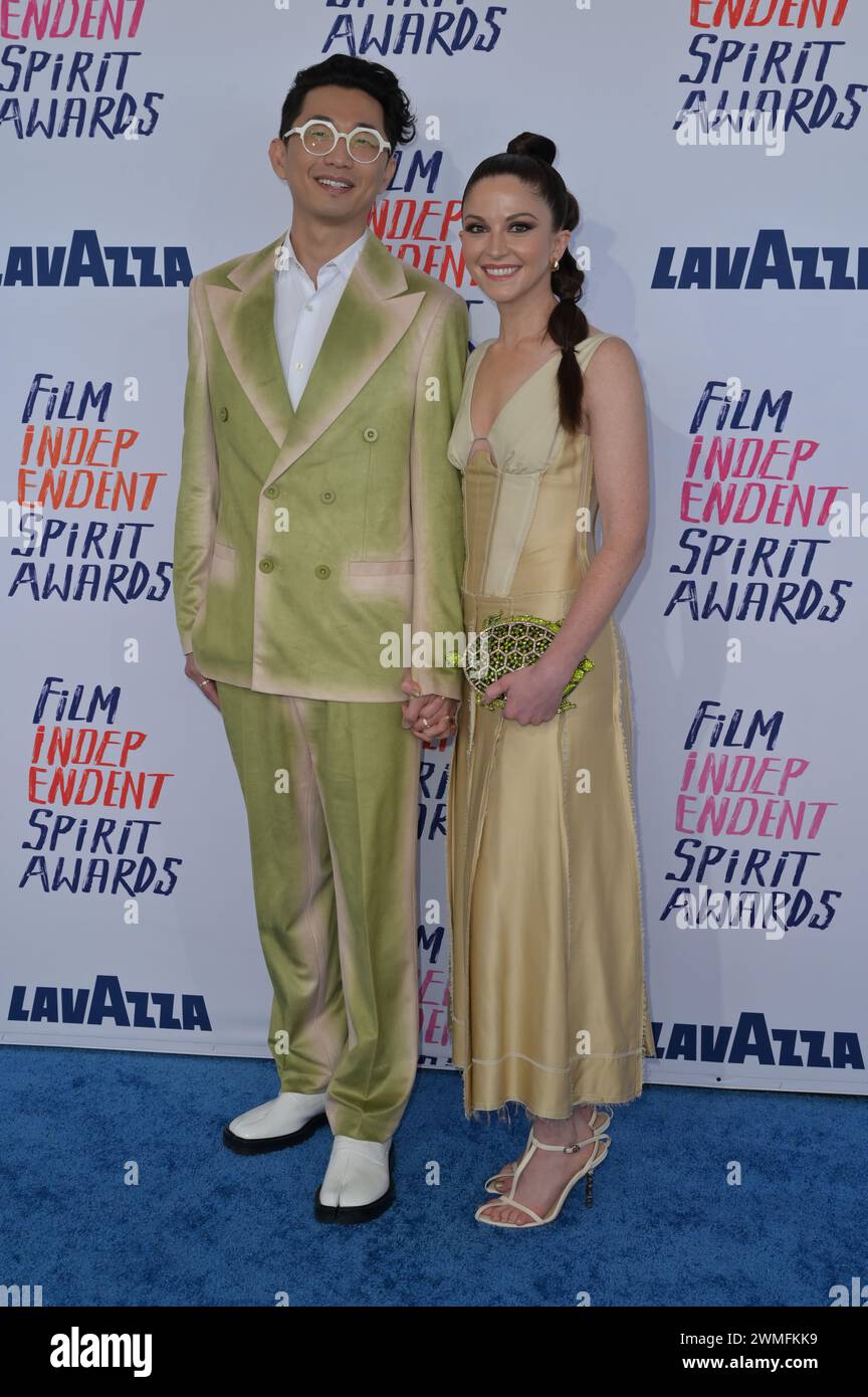 Santa Monica, USA. 25th Feb, 2024. SANTA MONICA, USA. February 25, 2024: Lee Sung Jin & Caitlin ...