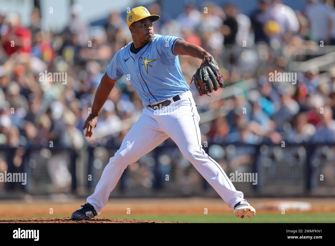 Port Charlotte, FL: Tampa Bay Rays pitcher Carlos Garcia (86) delivers ...
