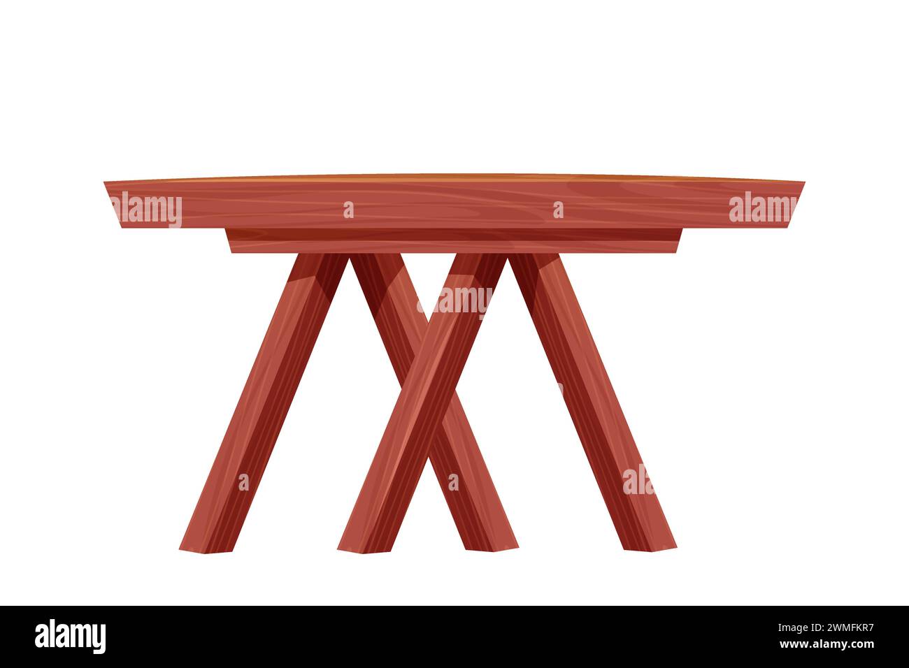 Picnic table wooden furniture, wood desk with leg, rustic construction ...