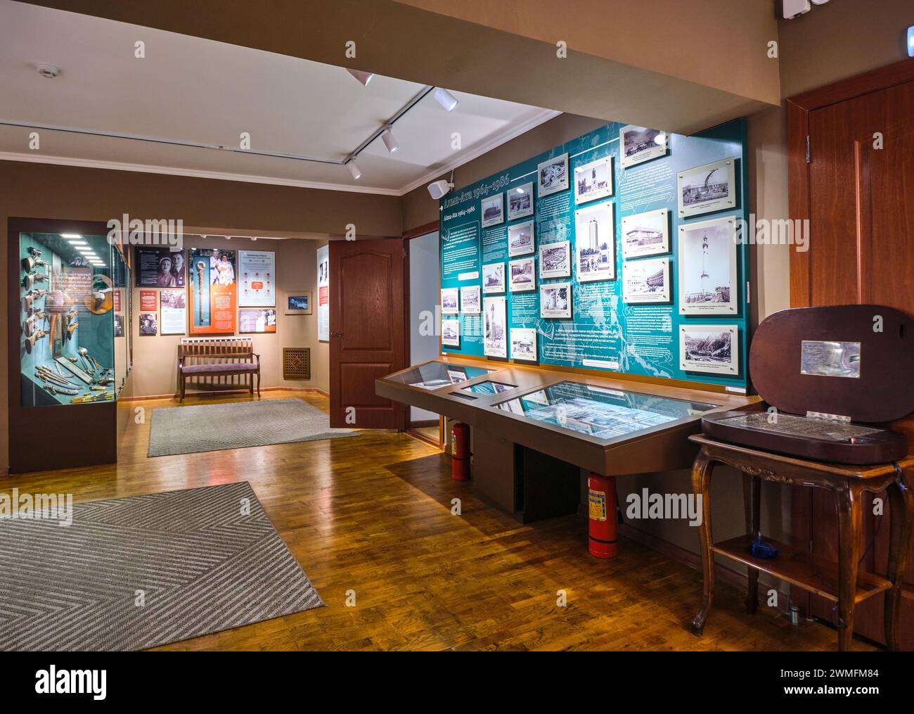 One of the museum galleries, with photographs of the many development ...