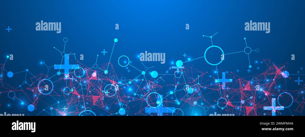 Abstract Geometric Vector Background Technology Or Science Concept Plexus Effect Stock Vector