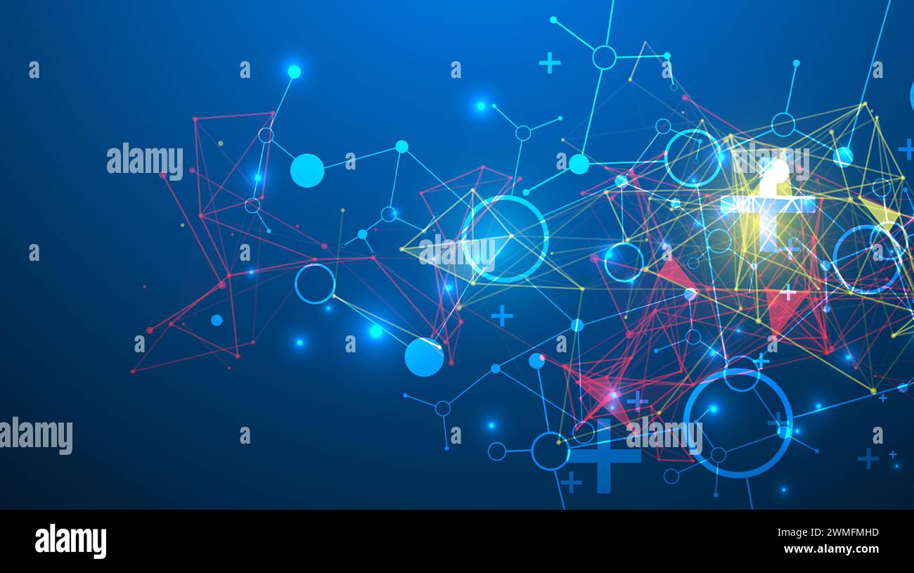 Abstract geometric vector background. Technology or science concept. Plexus effect Stock Vector ...