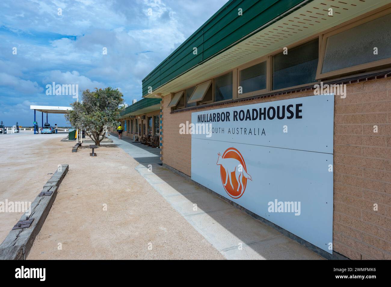View of the Nullarbor Roadhouse along the Eyre Highway, Nullarbor ...