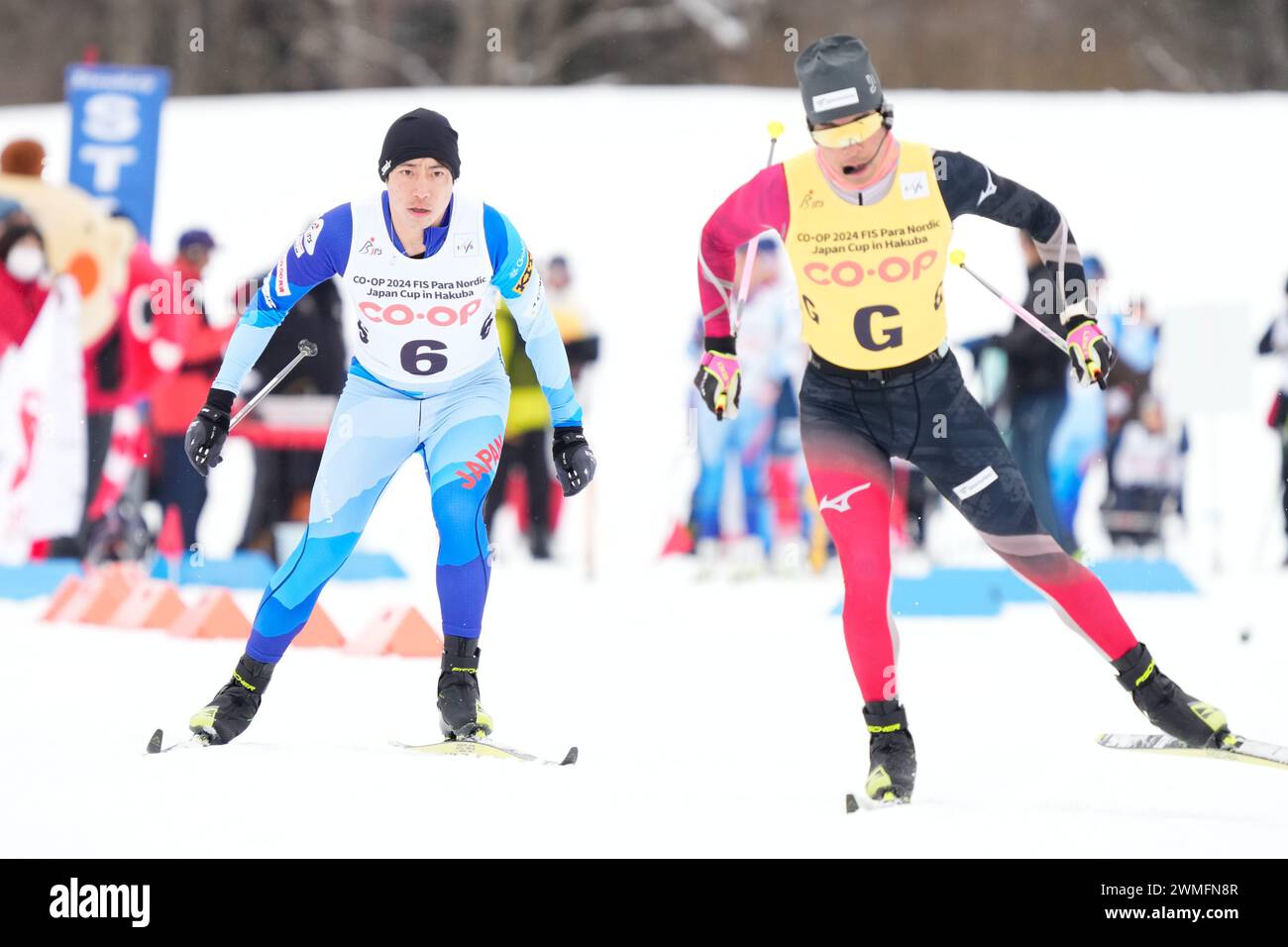 Hakuba Japan. 24th Feb, 2024. (L-R) Ryohei Ariyasu (JPN), Yuhei Fujita ...