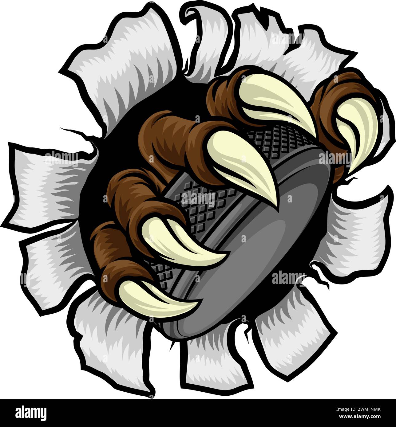 Ice Hockey Puck Claw Cartoon Monster Animal Hand Stock Vector Image ...