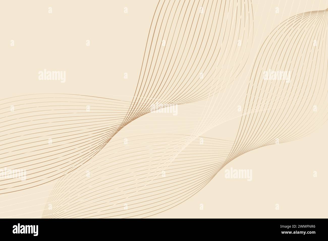 An abstract background featuring wavy lines in various shades of beige ...