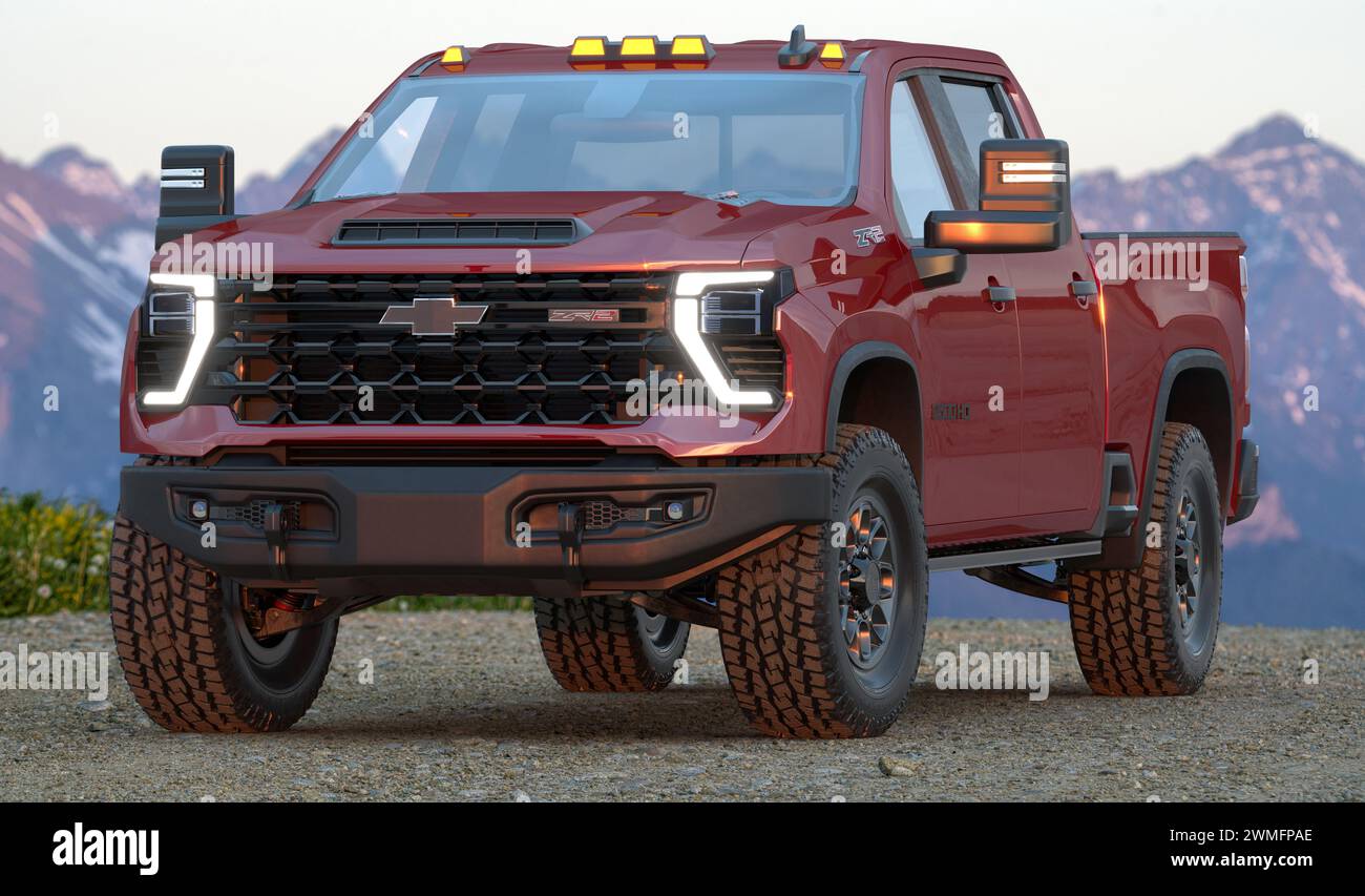 Chevrolet Silverado HD ZR2 Bison-hardcore off-road truck Stock Photo ...